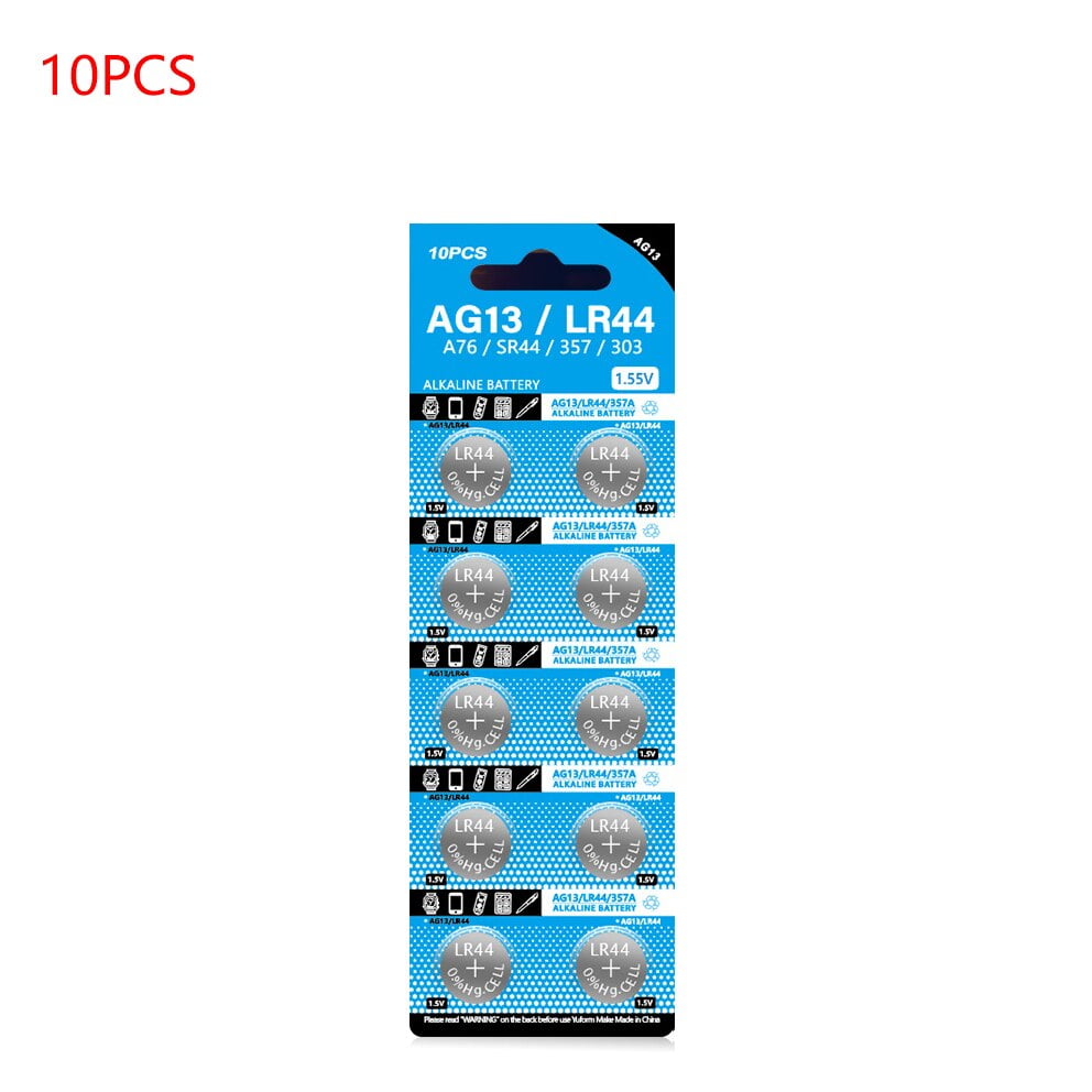 Batería alcalina AG13 LR44 A76 357 357A LR1154 SR1154 SR44 1,55 V para reloj, calculadora, llave ...