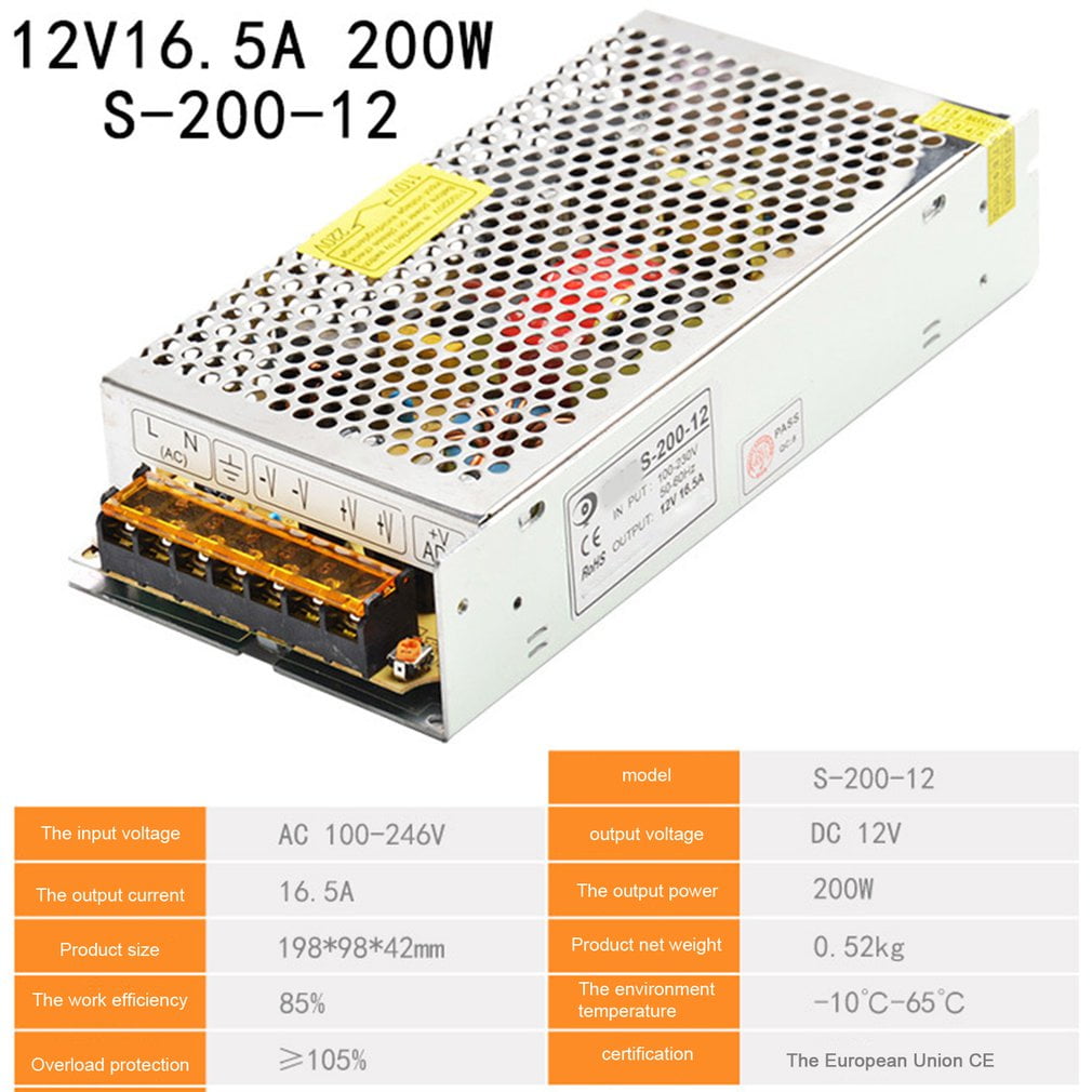 Switching Power Supply DC12V 1A 1.25A 2A 2.5A 3A 3.2A 4.2A 5A 6A AC ...