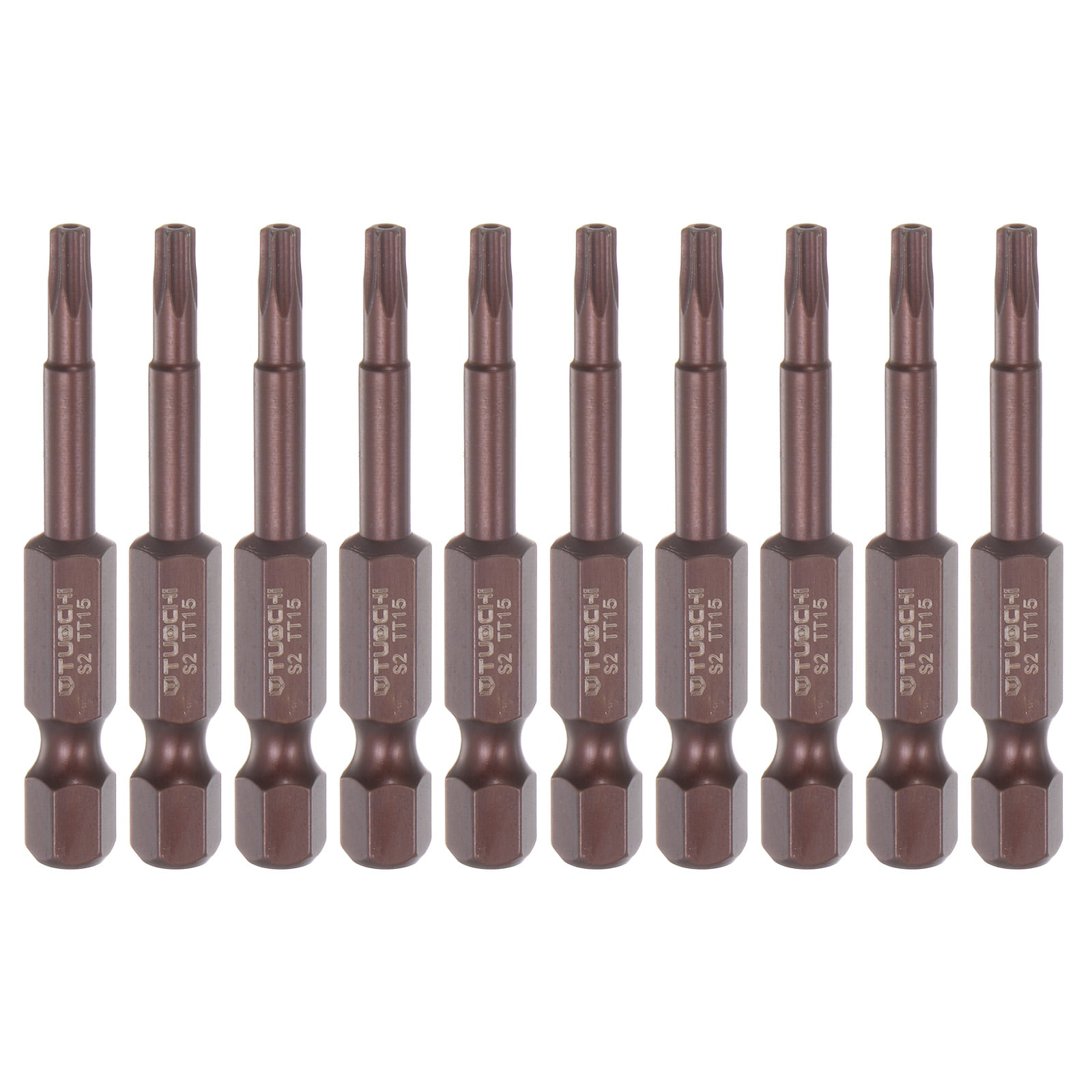 Uxcell T15 Magnetic Security Torx Screwdriver Bit 1/4" Hex Shank 2 ...