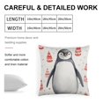 20"x20" Pillowcases Christmas Penguin Outdoor Square Pillow Cushion ...