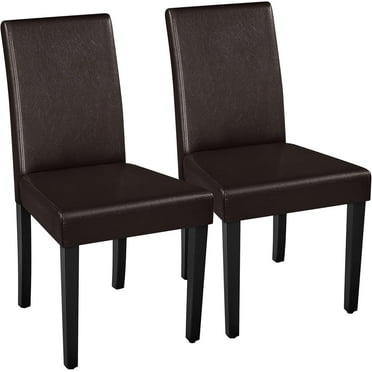 Modern Dining Room Chair Only Set of 4 Small Kitchen Chairs Black Faux ...