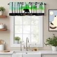 Forest Bear Valances for Windows Pine Needles Green Gradient Wood Grain ...