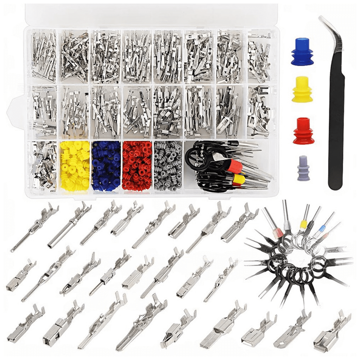 Kit de 25 Tipos de Conectores de Terminales de Cables Eléctricos para ...