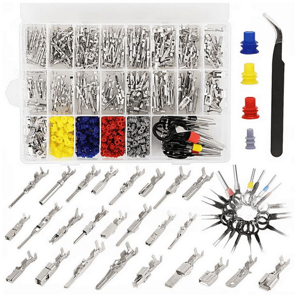 Kit de 25 Tipos de Conectores de Terminales de Cables Eléctricos para ...