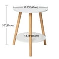"HONEIER 2 Tier End Table, Small White Side Table with Storage Shelf ...