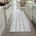 My Texas House Poppy 2'7" x 7' Grey Floral Indoor/Outdoor Runner Rug ...
