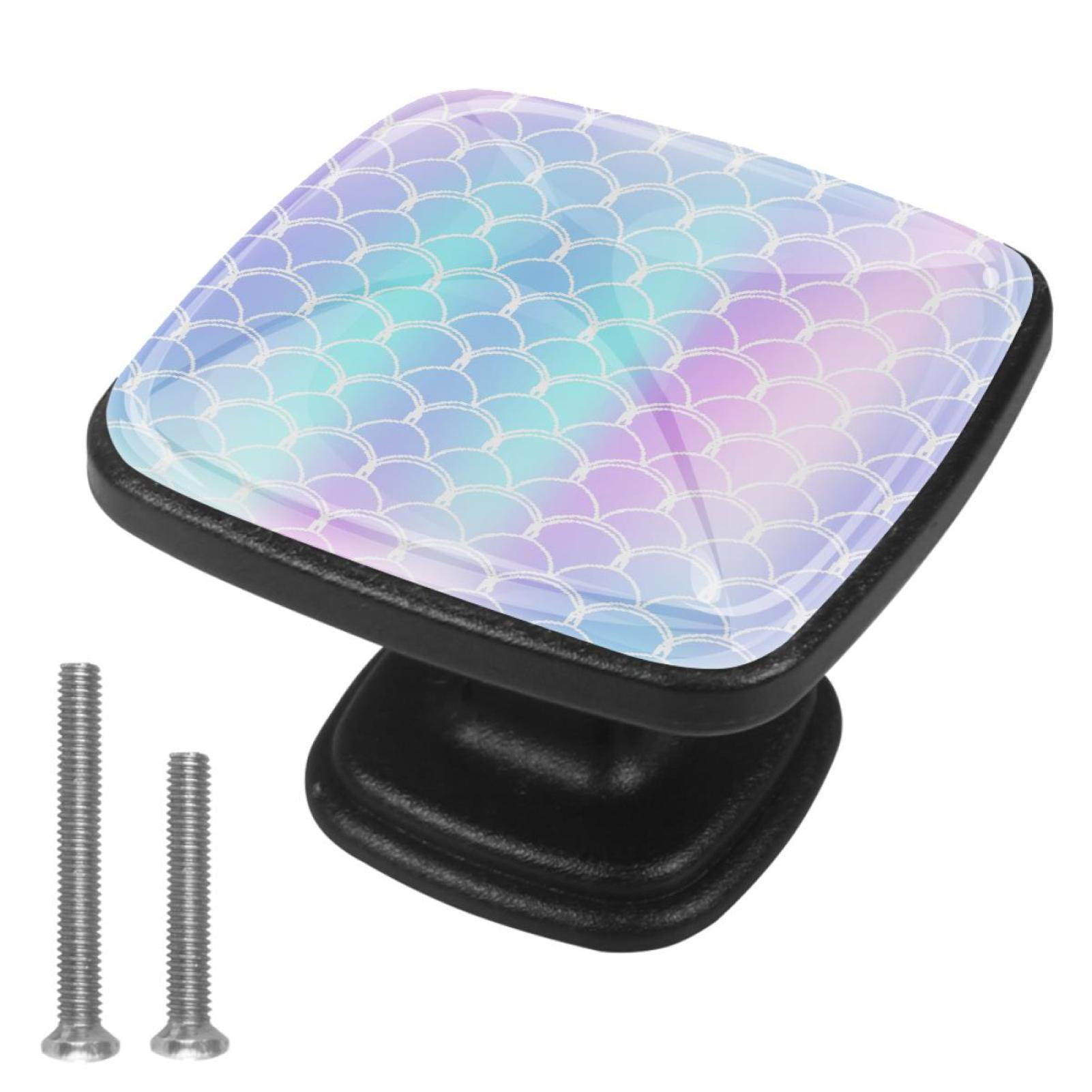 4 Pcs Cabinet Handle Drawer Pulls Gradient Mermaid Knobs with Screws ...