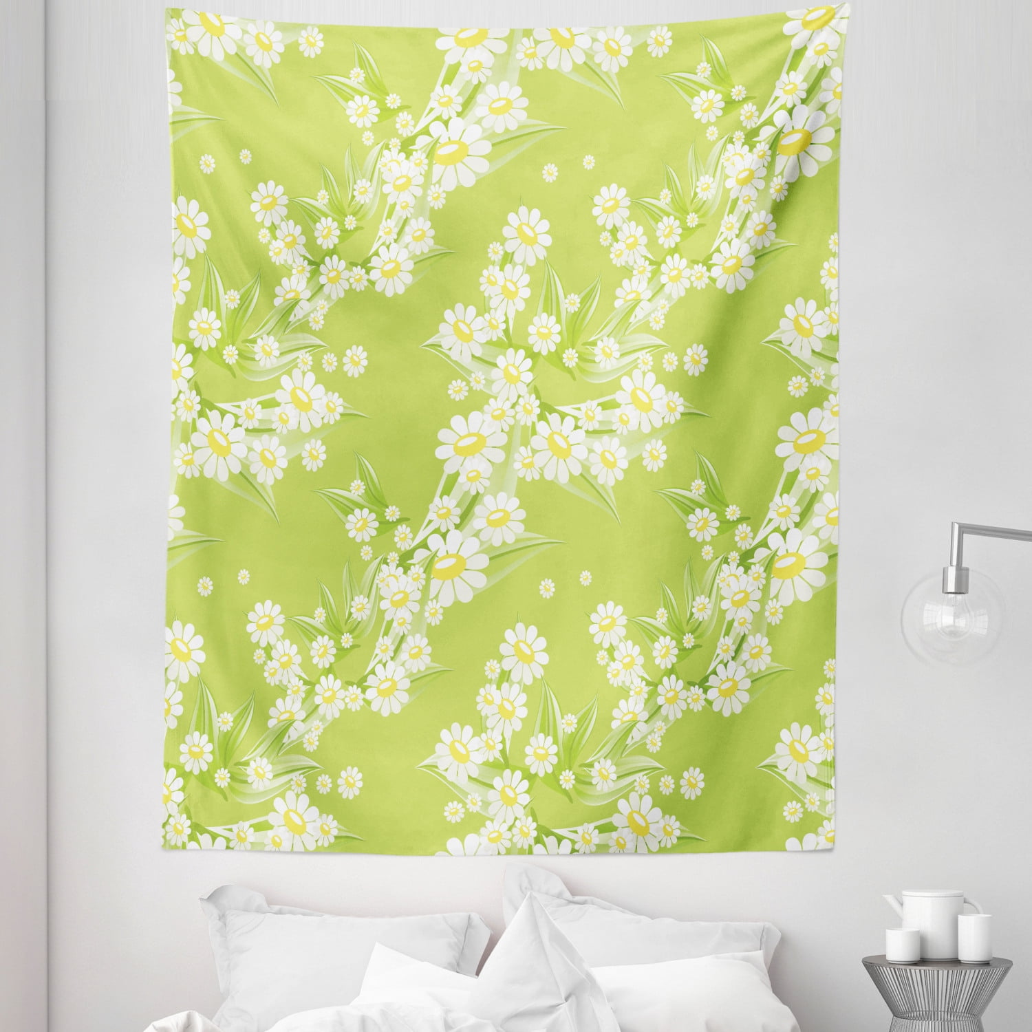 Daisy Tapestry, Spring Chamomiles Leaf Flora Greenery Yard Budding ...