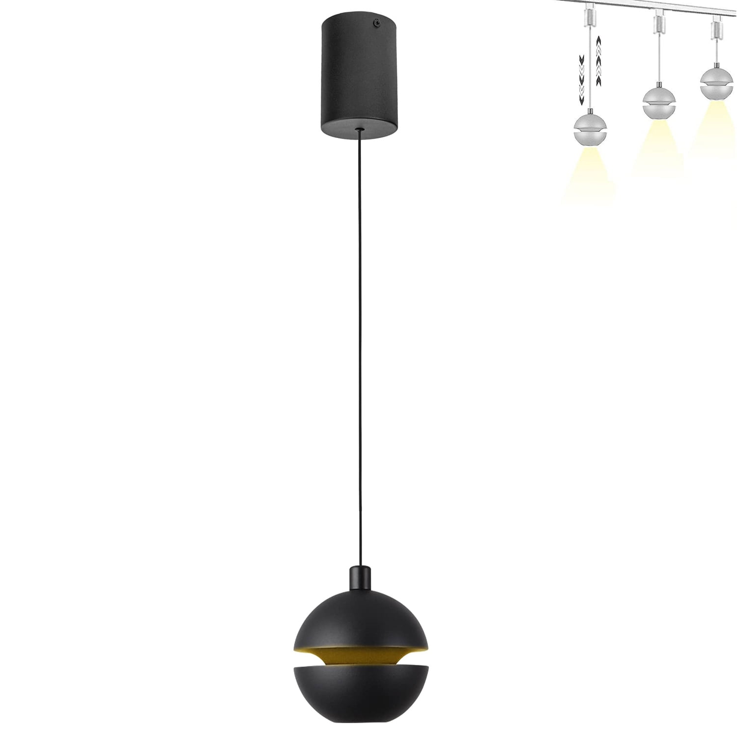 FSLiving 7W Adjustable Levitate Pendnat Light Retractable Lift Ceiling ...