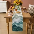 Beige Teal Ombre Table Runner, Modern Geometric Aesthetics Abstract ...