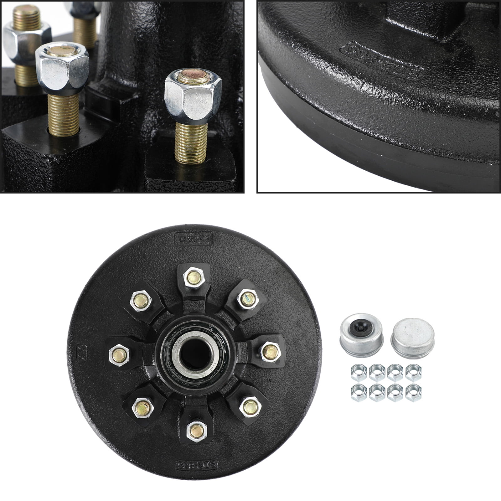 Grease Trailer Hub and Drum Assembly for 7K Axles - 12"-8 on 6-1/2-Pre ...