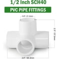 4 Way PVC Pipe Fittings 1/2 Inch, White PVC Elbow Corner Side Outlet ...