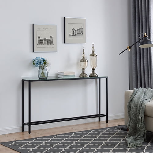 Derkkin Narrow Long Console Table, Transitional, Black - Walmart.com