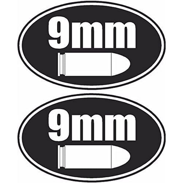 (x2) 3" 9 mm Ammo Can Decal Oval Set Ammunition Box Gun 3M Reflective ...