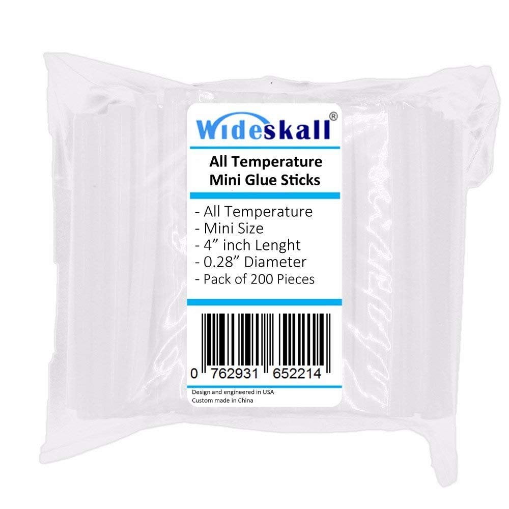 Wideskall All Temperature Mini Glue Sticks, 0.27" x 4" inch, Pack of ...