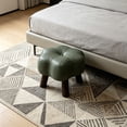 Small Wooden Footstool with Padded Seat for Living Room Bedroom ...
