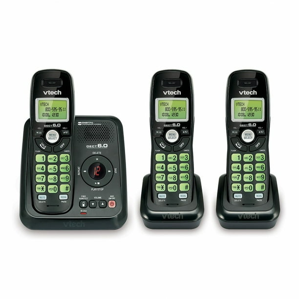 VTech CS6120-31 DECT 6.0 3 Handset Cordless Answering System with ...