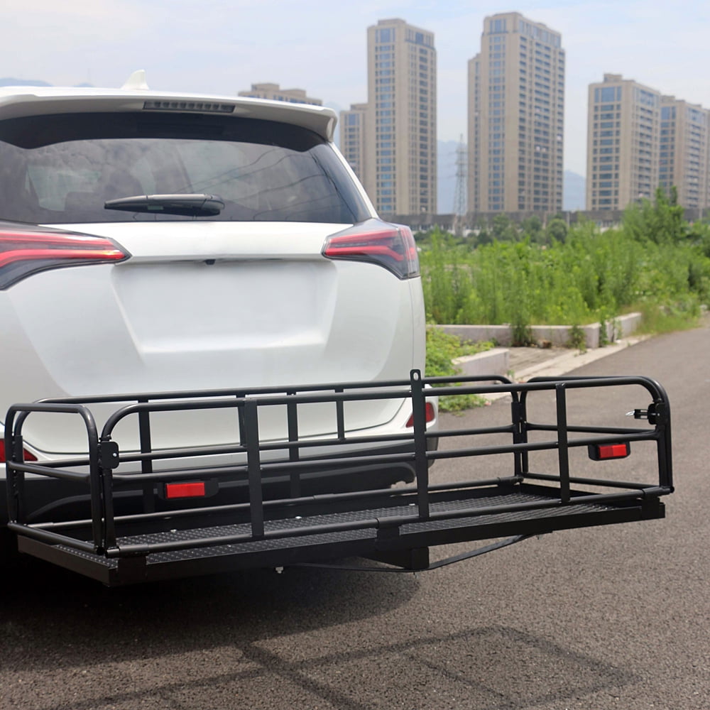 UBesGoo 500lbs Foldable Hitch Cargo Carrier Mounted Basket Luggage Rack ...