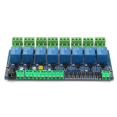 8 Channel Relay Board, DC 12V LED Indicator Easy Wiring Relay Module ...