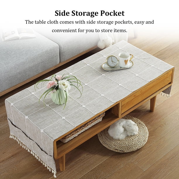 Cotton Linen Tablecloth Rectangular TV Shape Stain Cabinet Coffee ...