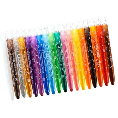 18-Color Children Rotating Rolling Crayon for Drawing Painting HOT ...