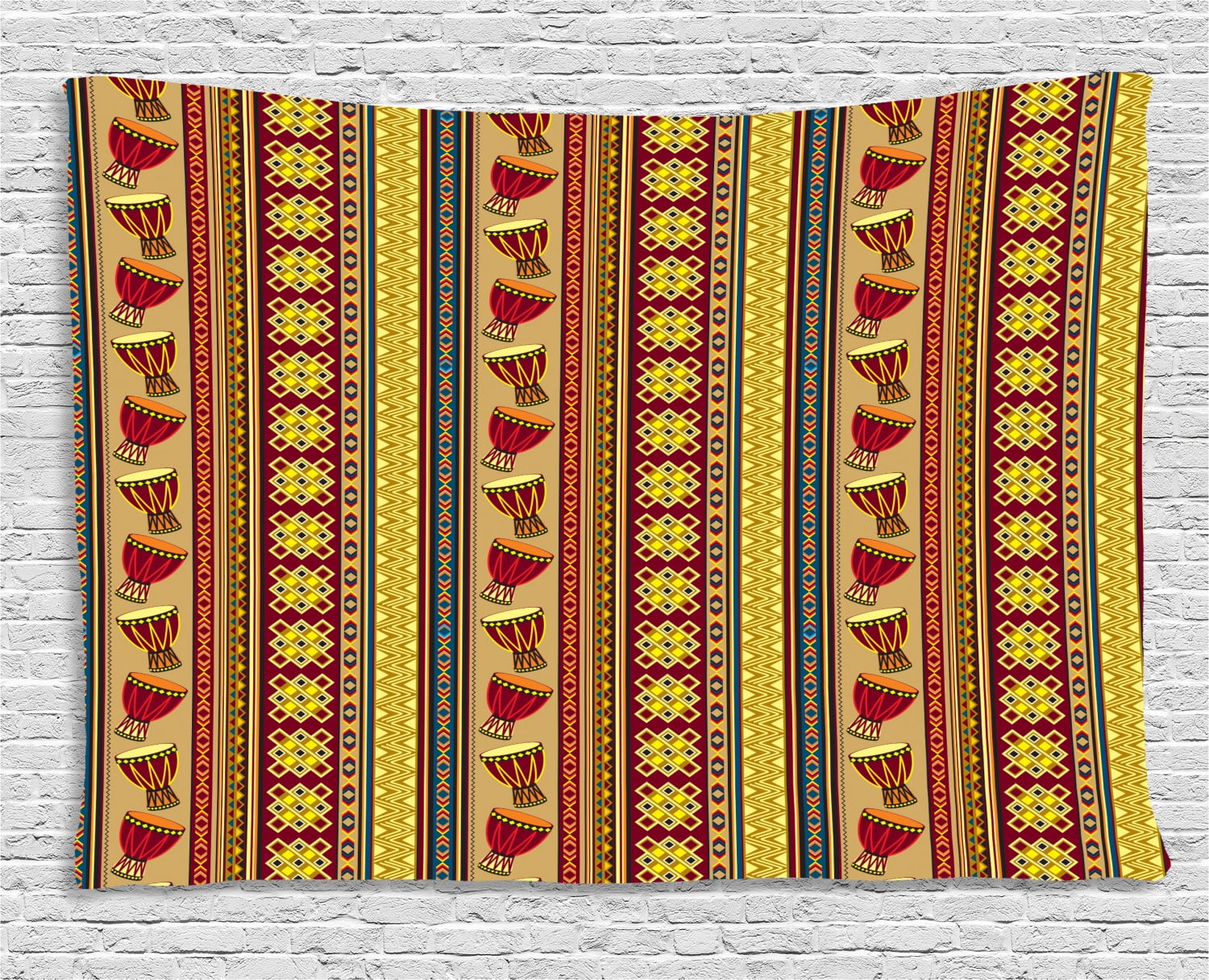 African Tapestry, Oriental Djembe Drums Music Culture in Africa Theme ...