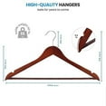 Zober Wooden Suit Hangers - 20 Pack, Cherry Finish with Non-Slip Bar ...