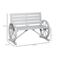 41" Wooden Wagon Wheel Bench, Rustic Outdoor Patio Furniture, 2-Person ...