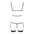 Puawkoer Women Snap Crotch Lingerie Sexy Lingerie With Garter Belt And