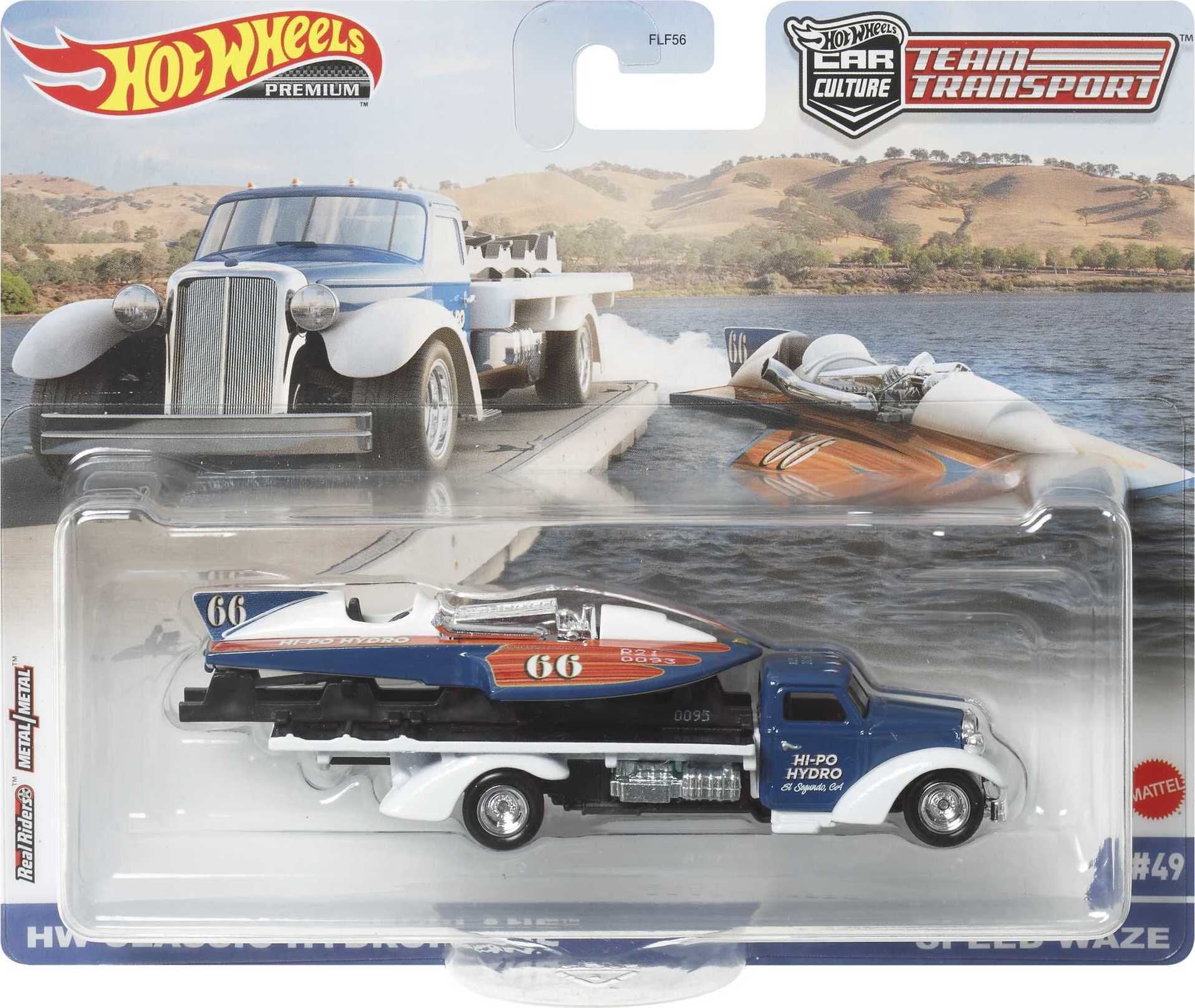 Hot Wheels Team Transport Truck & Race Car, Gift for Racing Collectors ...