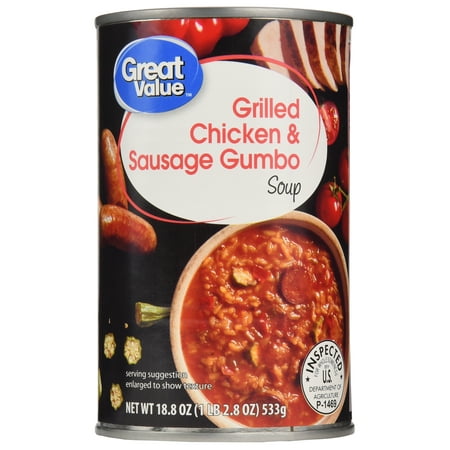Great Value Grilled Chicken & Sausage Gumbo Soup, 18.8 oz - Walmart.com