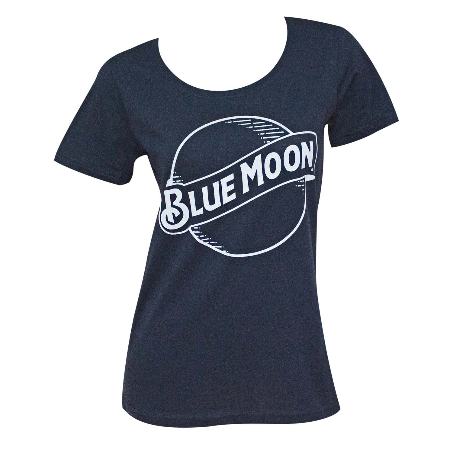 Click here for Blue Moon Womens Navy Blue Round Logo T-Shirt-Medi... prices