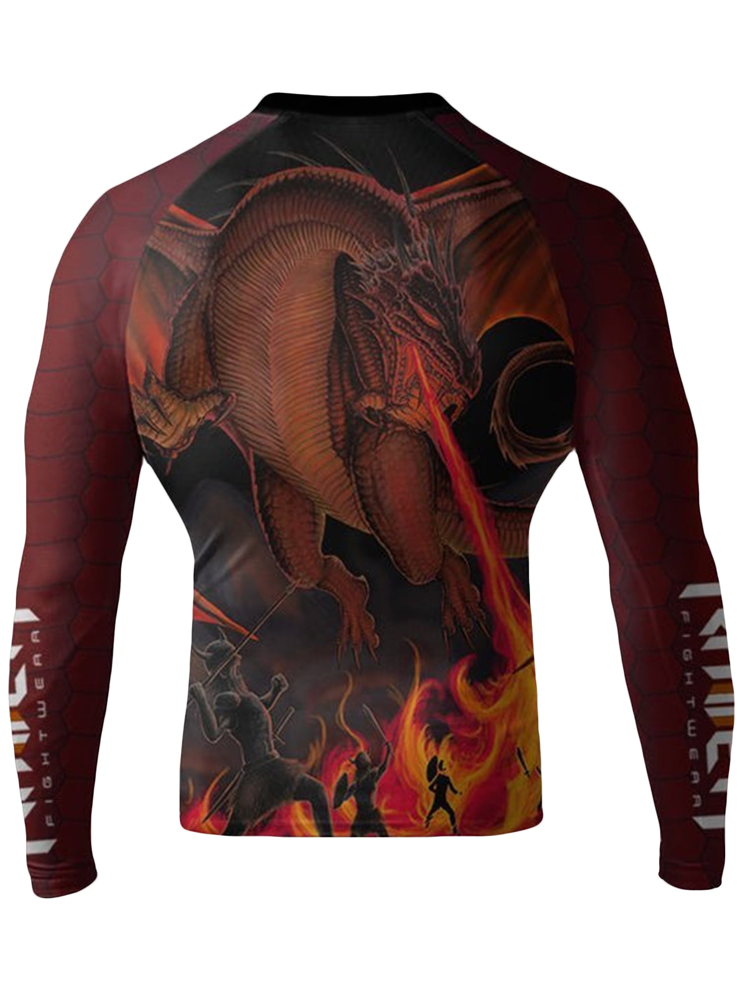 Raven Fightwear Men's Red Dragon BJJ Jiu Jitsu Rash Guard MMA - Walmart.com
