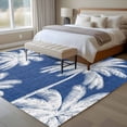 Navy Blue Palm Trees Washable Area Rug 6x9 Summer Beach Tropical ...