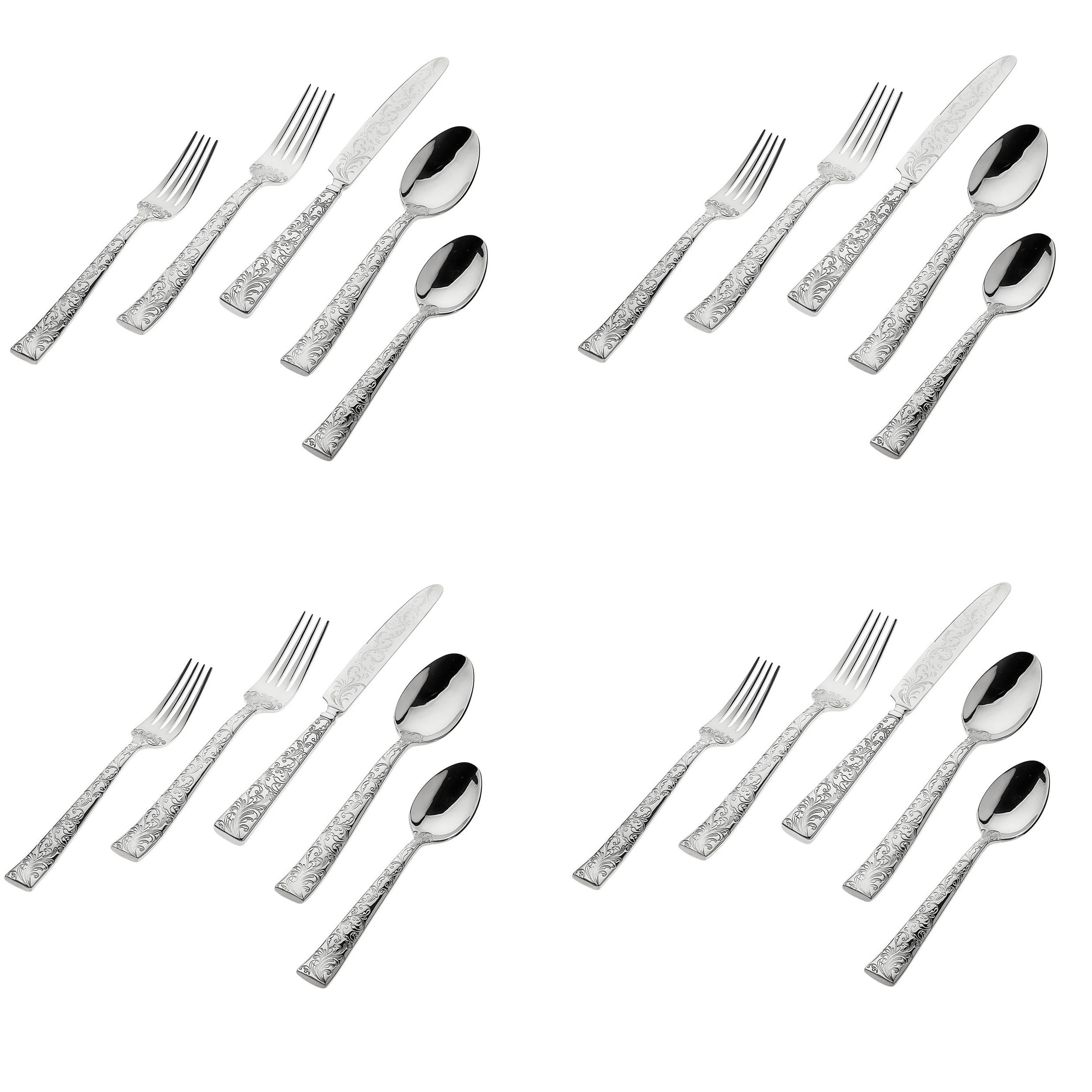 Ricci Argentieri Parisian Garden 18/10 Stainless Steel 20pc. Flatware ...