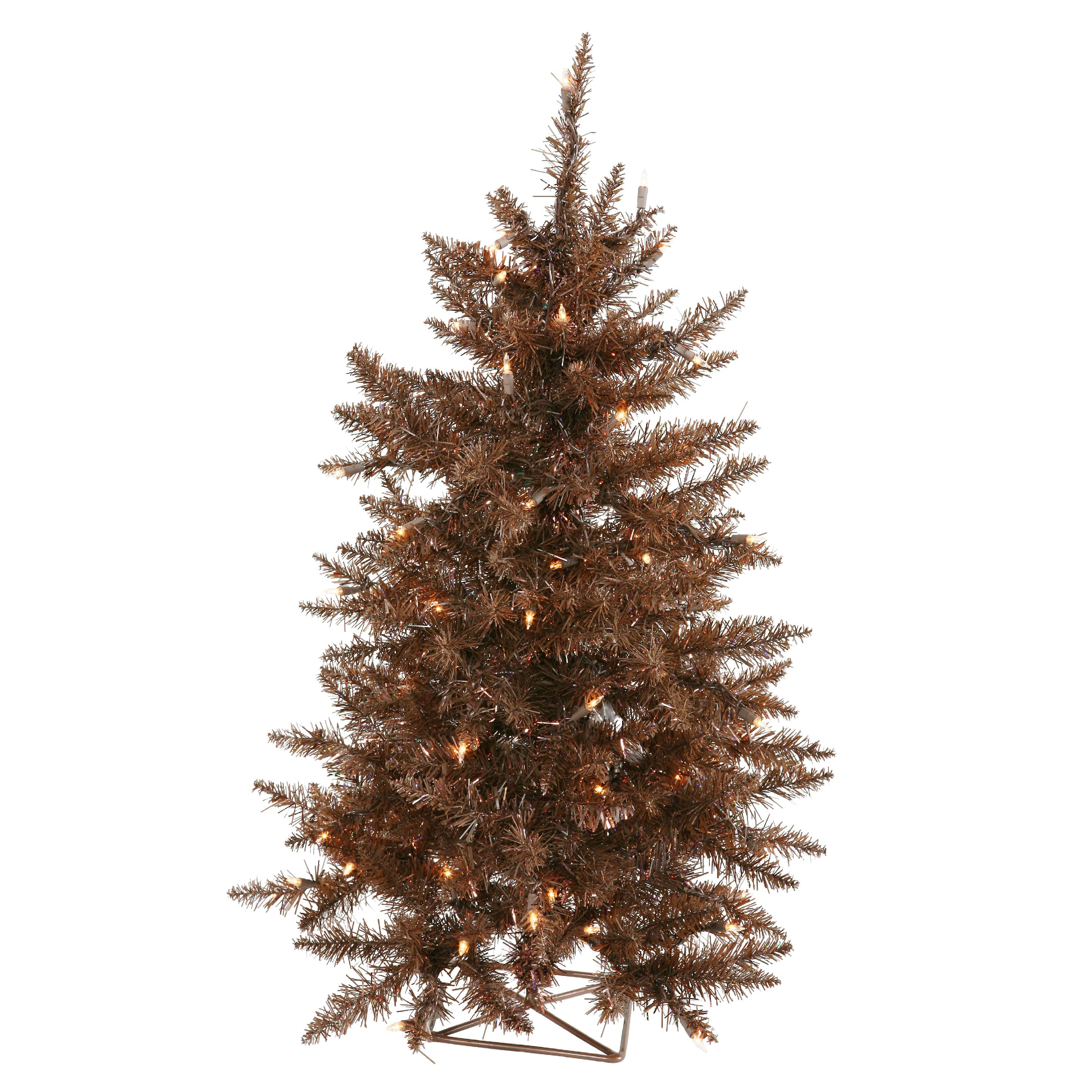 Vickerman Artificial Christmas Tree 2' x 23" Mocha Tree Dura-lit 35 ...