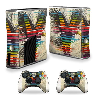 Skin Decal Wrap Compatible With X-Box 360 Xbox 360 S console Rainbow ...