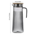 40 oz Fluted PC Water Pitcher with Natural Wood Fiber Lid, Gray Plastic ...