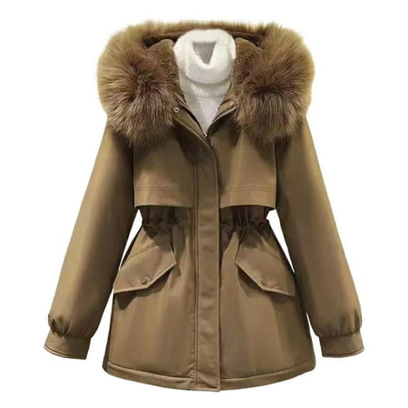 VBARHMQRT Womens Coats and Jackets Women's Loose Large Size Down Padded ...