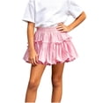 SGFCWSX Girls Bubble Skirt Elastic Waist Bow Knot Tiered Ruffle Casual ...