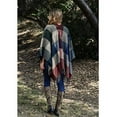 TD Collections Women's Woven Buffalo Plaid Ruana Poncho Wrap Shawl (Red ...