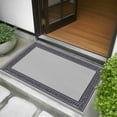 Gray Geometric 2x3 Door Mat Rug, Black Greek Key Design Abstract Modern ...