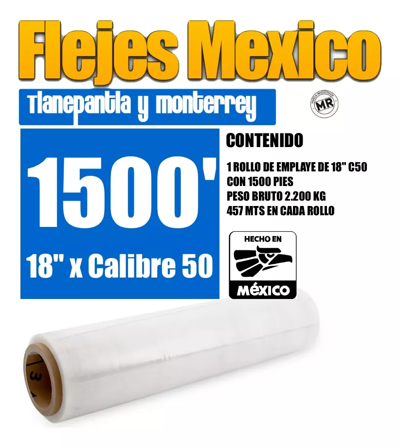 Rollo de Playo Emplaye 18" Polistretch Calibre 50 de 1500 Pies ...