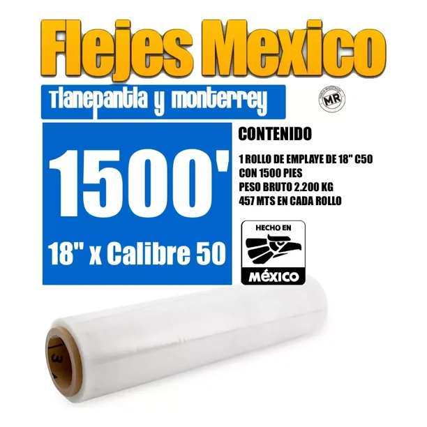 Rollo de Playo Emplaye 18" Polistretch Calibre 50 de 1500 Pies | Bodega Aurrera en línea