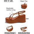 Coutgo Womens Platform Wedge Heels Sandals Slingback Open Toe Ankle ...