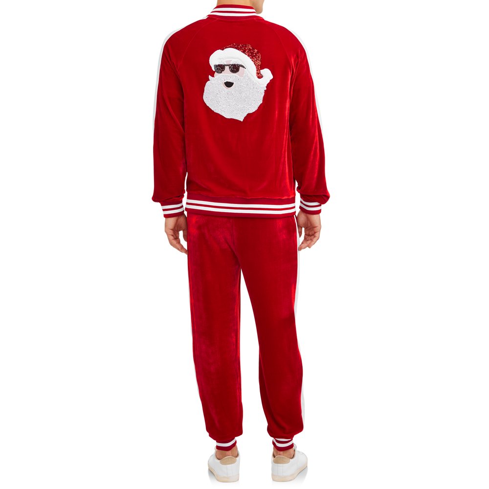 Holiday Time - Holiday Time Men's Velour Santa Jacket and Joggers, 2 ...