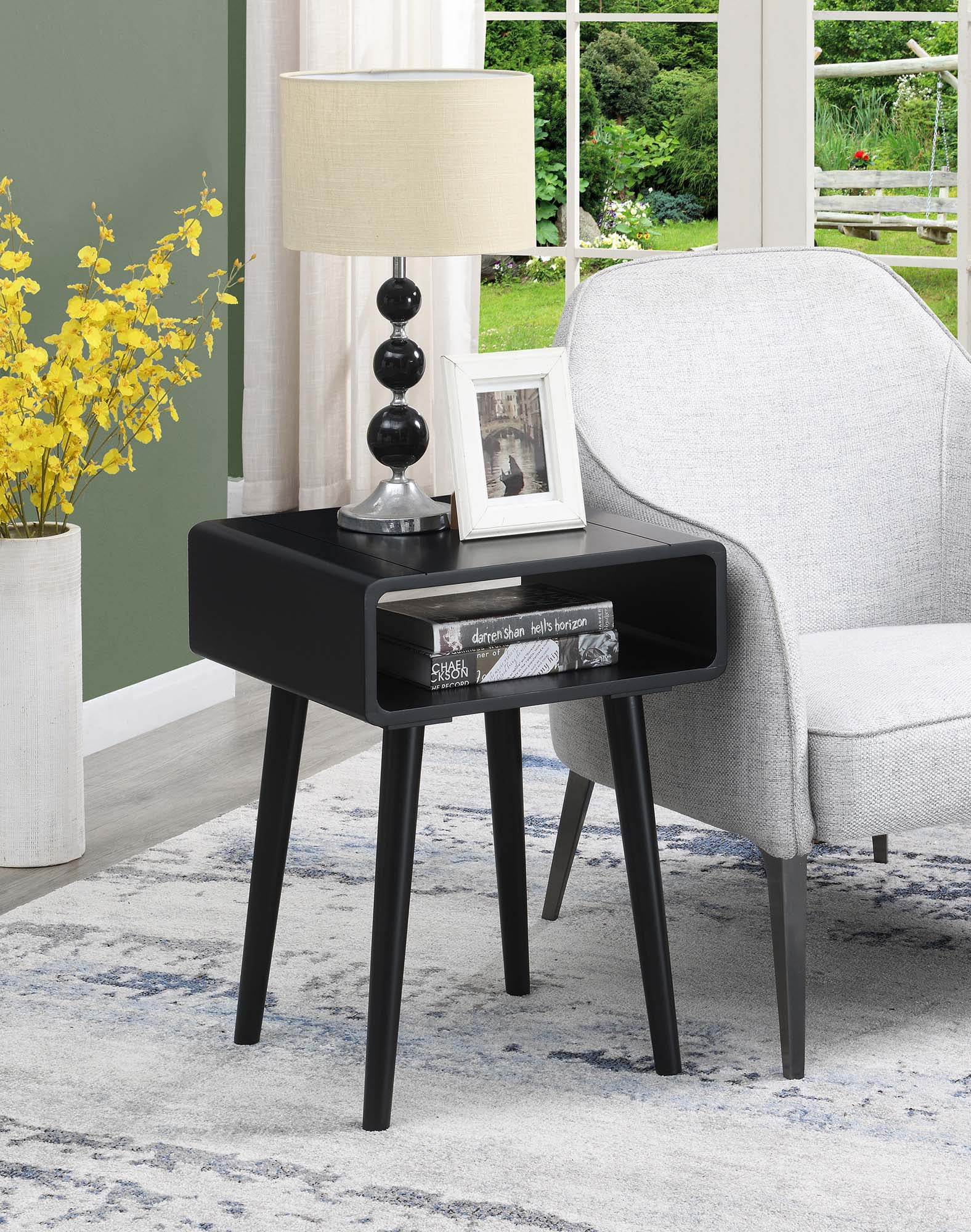 Convenience Concepts Napa End Table with Shelf, Black - Walmart.com