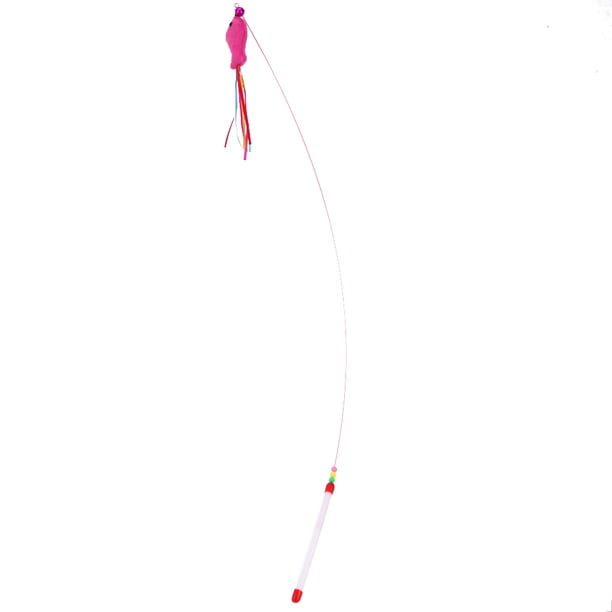 Yilovego Funny Cat Stick Fish Shape Steel Wire Solid Colourful Cat Toy ...