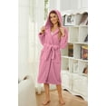 HEARTNICE Fuzzy Robes for Women, Long Plush Hooded Fluffy Warm ...