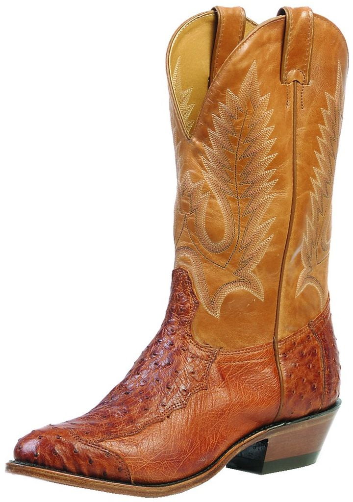 Boulet Western Boots Mens Cowboy Exotics Ostrich Smooth Brandy 1514 ...